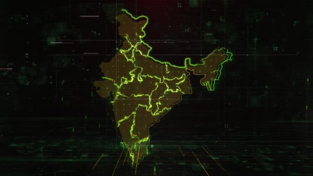 India Map Digital Background Loop — Stock Video © EA09 #531544374