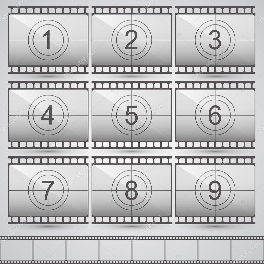 Vector Illustration. Film countdown numbers. — Stock Vector © hobbit ... Vector Illustration. Film countdown numbers. — Stock Vector © hobbit ...