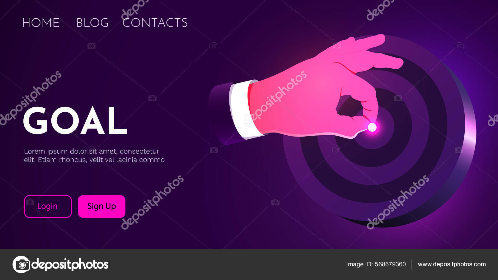 Scoring a goal. Hitting the target. Achievement of business goals ...