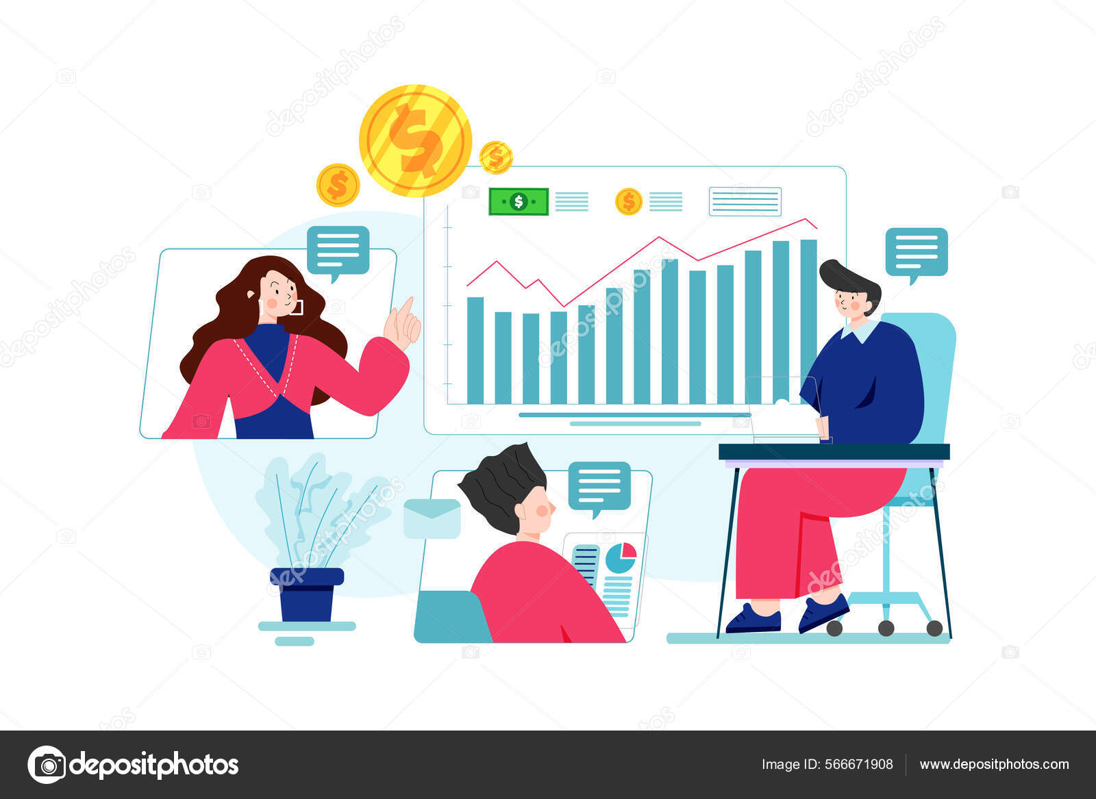 Business Activities Illustration Concept Flat Illustration Isolated ...