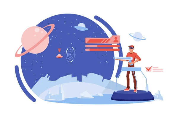 Realidad Virtual Concepto Ilustración Ilustración Plana Aislada Sobre Fondo Blanco Vector de ...