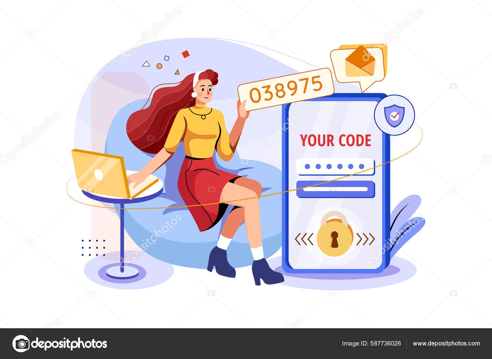 Woman Email Message Screen Vector Illustration Vector de stock ...