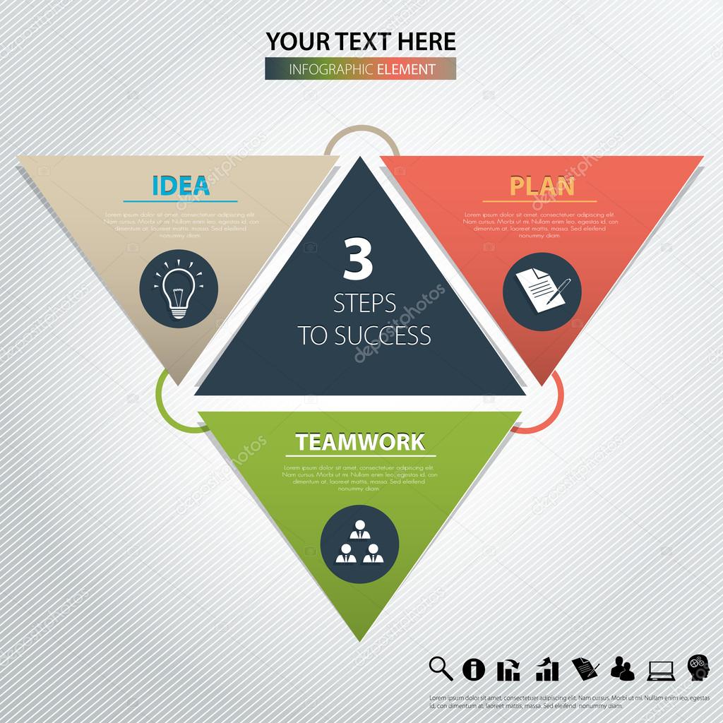 Three steps to success. Vector design element. — Stock Vector ...