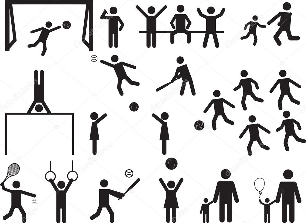 Pictogramme personnes activités amusantes et sportives image ...