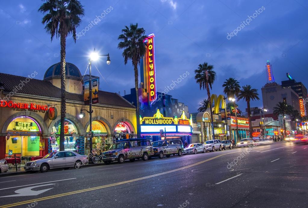 View From Hollywood Sign At Night