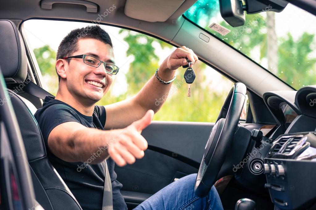 Happy man with car — Stock Photo © oneinchpunch #45983693