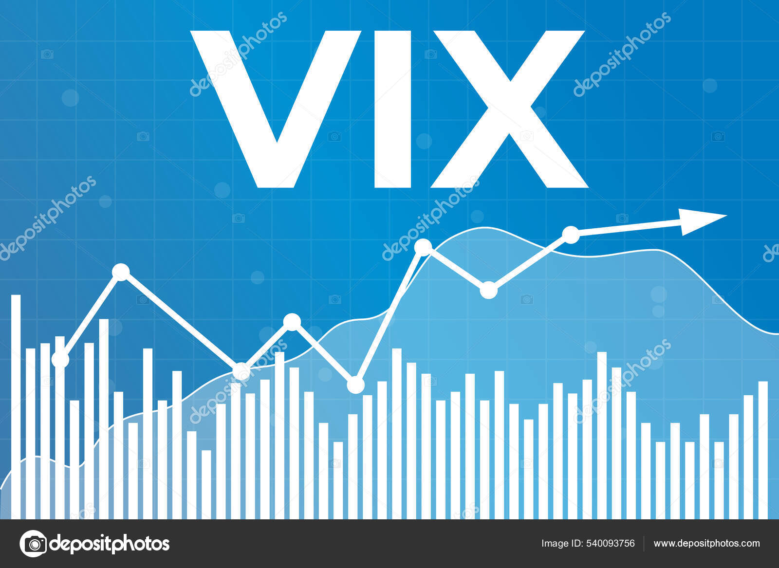 Word Vix Volatility Index Blue Finance Background Graphs Charts Columns ...