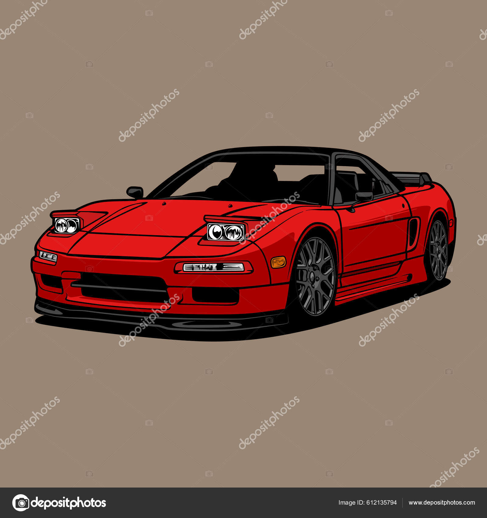 Cartoon Car Nsx Vector Illustration Conceptual Design Good Poster Sticker Stock Vector by ...