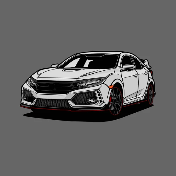 Cartoon car civic vector illustration for conceptual design. Good for ...