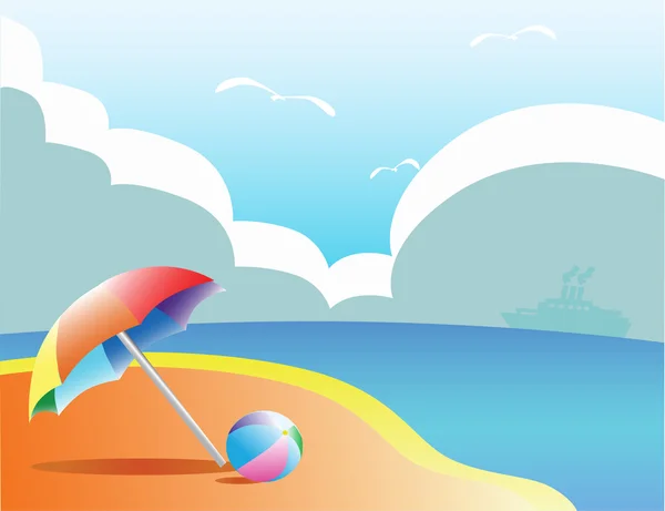 Beach scene.Vector sea landscape Stock Vector Image by ©NPetrushka ...