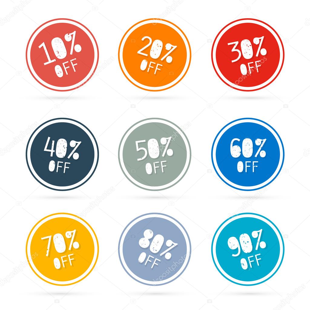 Colorful Vector Discount Stickers, Labels Stock Vector by ©mejn #40612841