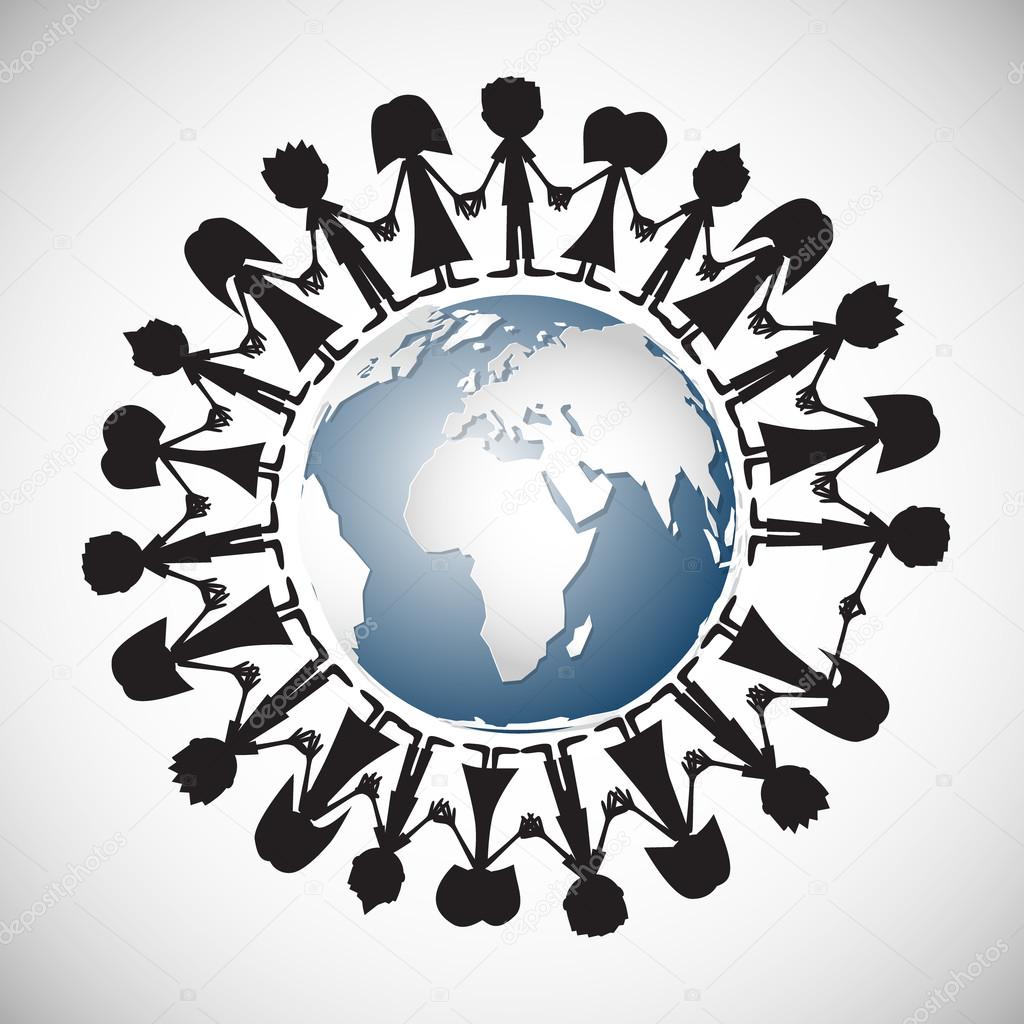 People Holding Hands Around World Mnsa