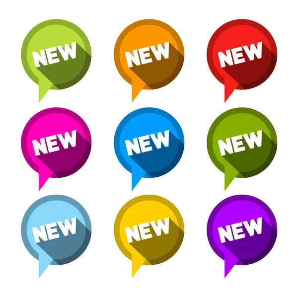 Flat Design Vector Stickers - Labels Set with New Title Stock Vector ...