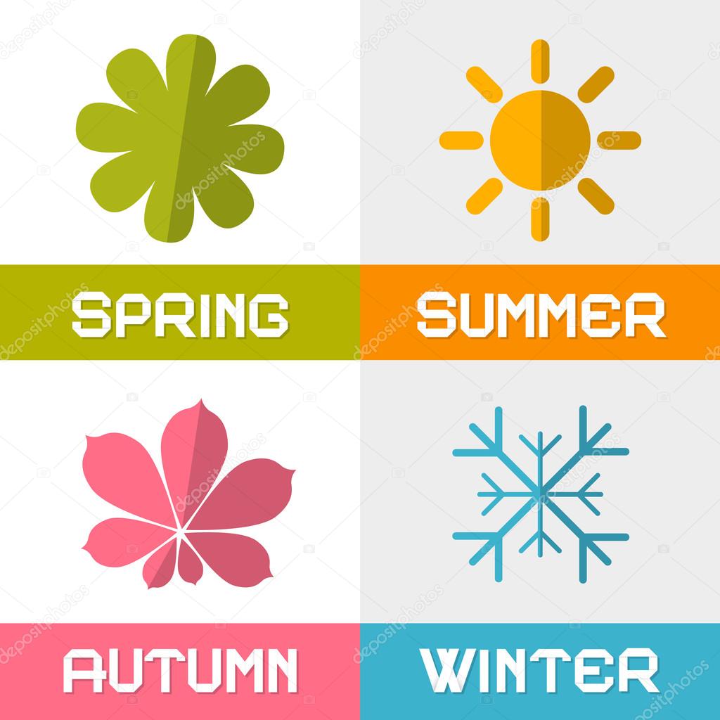 Four Seasons Vector Illustration Stock Vector Image by ©mejn #44116693