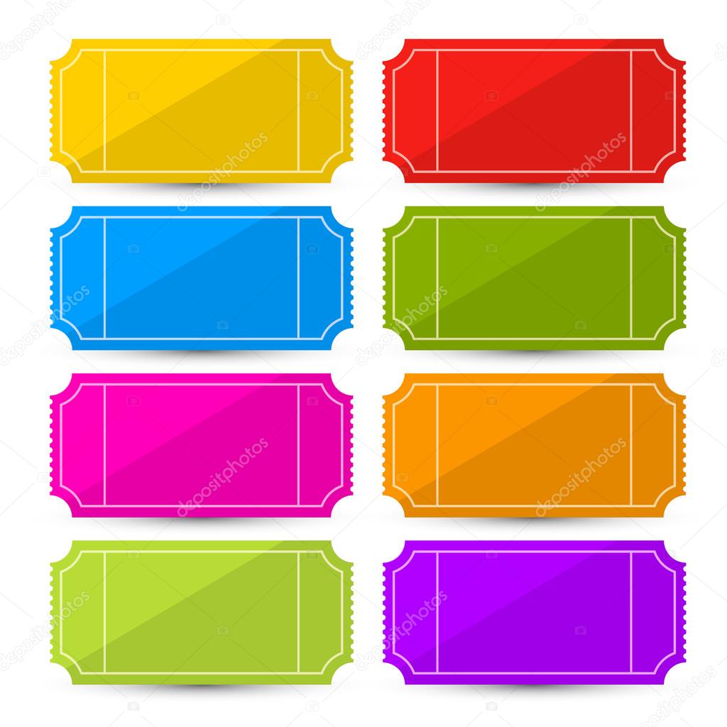 Colorful Vector Ticket Set Illustration — Stock Vector © mejn #44934879