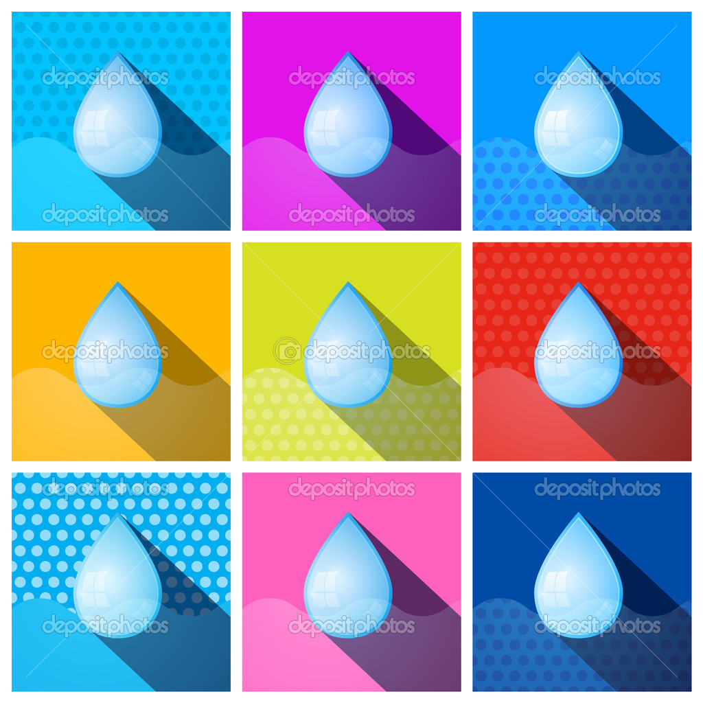Water Drops Icons Stock Vector by ©mejn 45038929