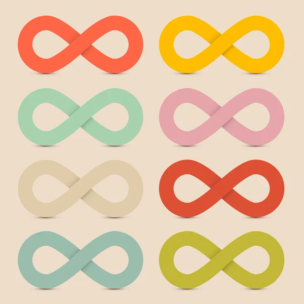 Colorful Paper Vector Infinity Symbols Set Isolated on White Background ...
