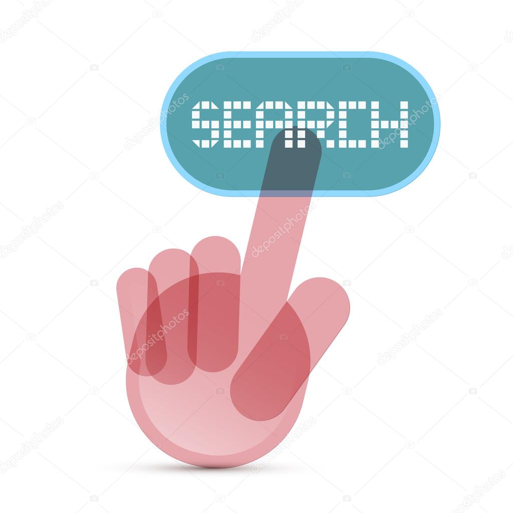 Hand Icon Pushing Transparent Search Button Stock Vector Image by ©mejn ...