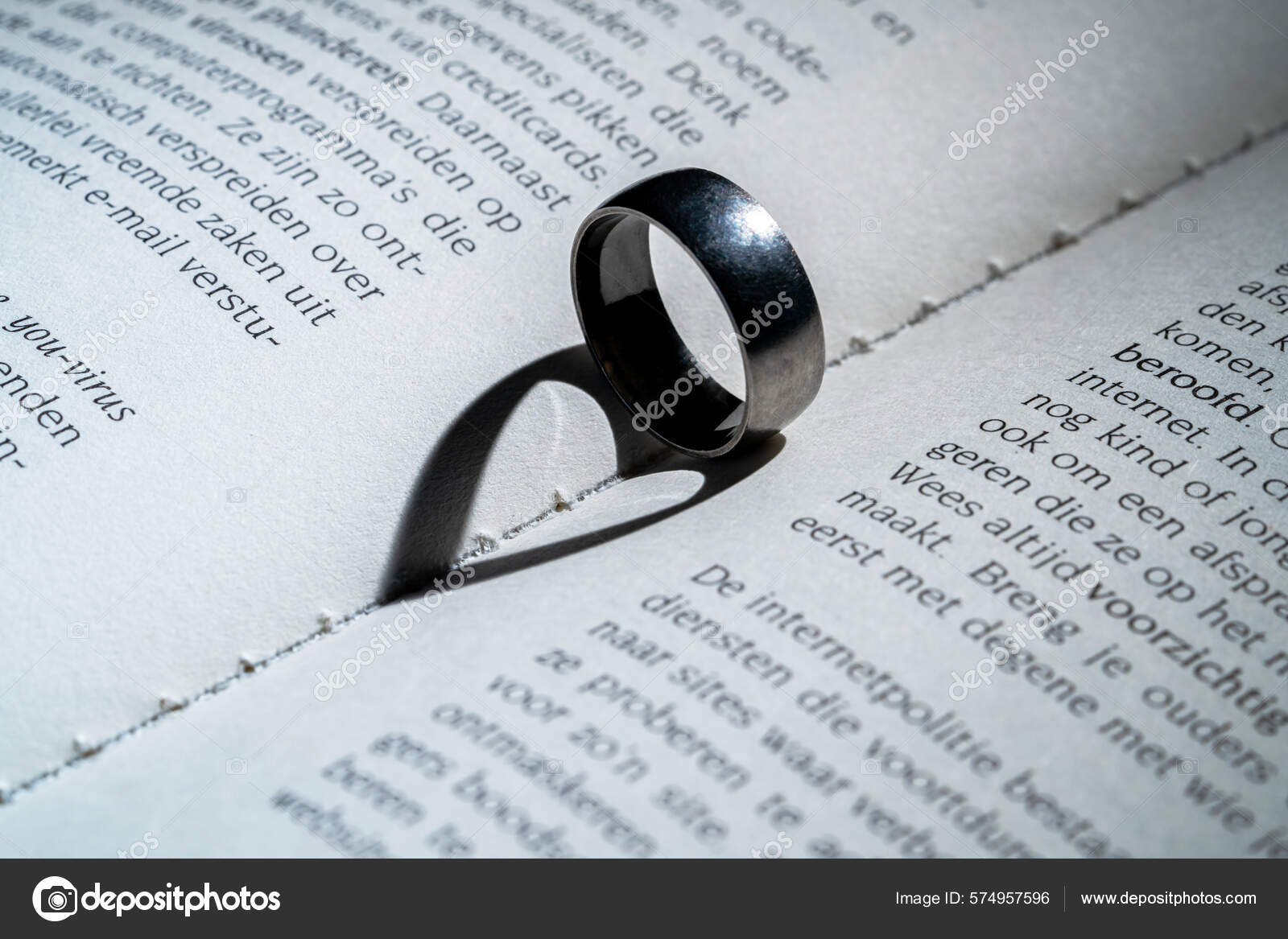 Heart On Book Ring