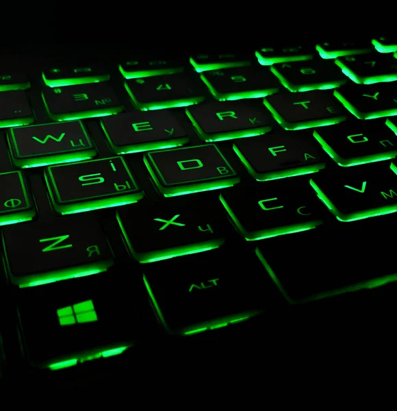Modern green backlit keyboard Stock Photos, Royalty Free Modern green ...