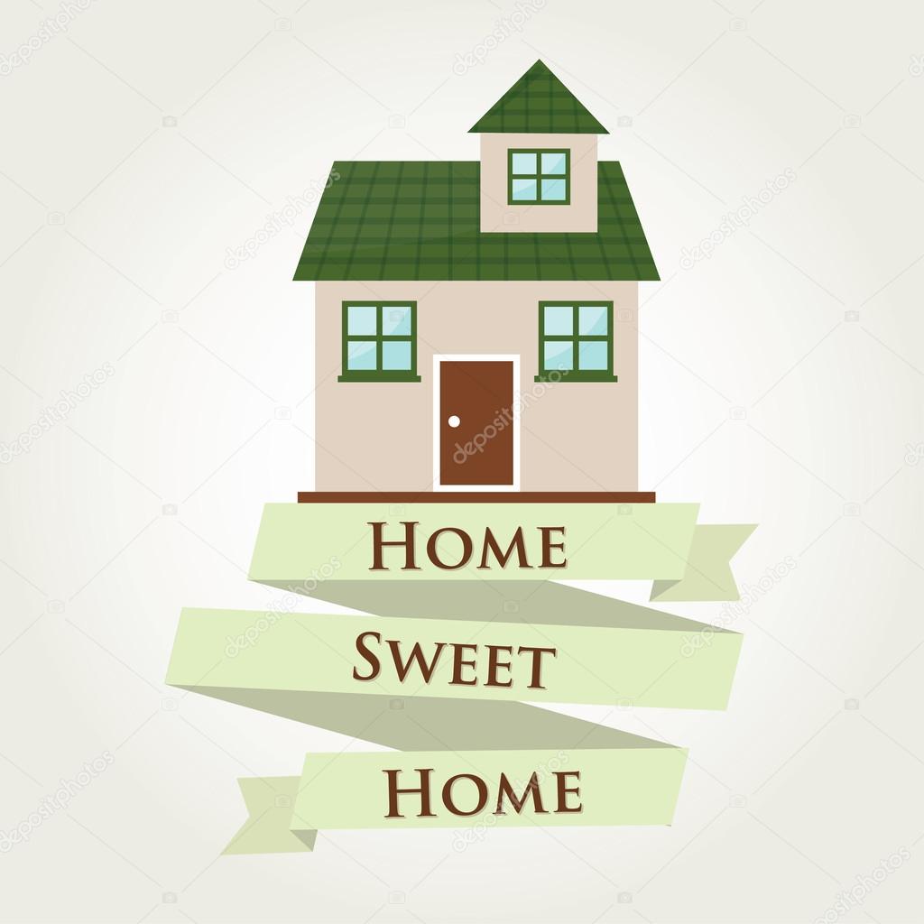 Green Home sweet home with ribbon sign — Stock Vector © yumi071207 ...