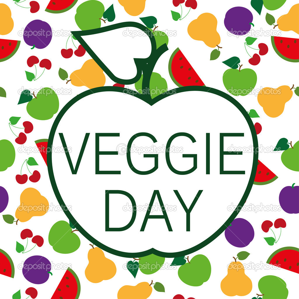 Veggie Day button — Stock Vector © katjatriol #41477867