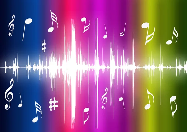 Color Spectrum Pulse with Musical Notes — Stock Vector © iconspro #6511059