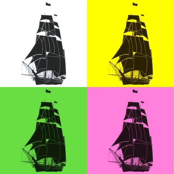 Three-master Stock Vector Image by ©Argentique #36281723