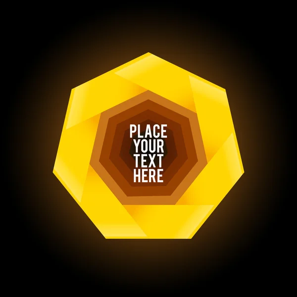 Yellow nonagon shape on dark background Stock Vector Image by ©painterr ...