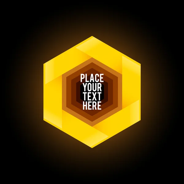 Yellow nonagon shape on dark background Stock Vector Image by ©painterr ...