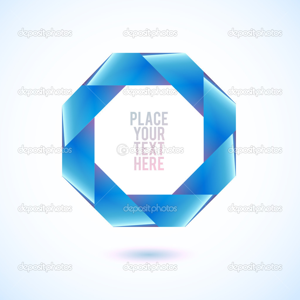 Blue octagon shape on white background Stock Vector by ©painterr 35863507