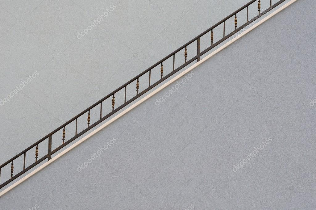 House wall with metal railing of staircase — Stock Photo © kviktor ...