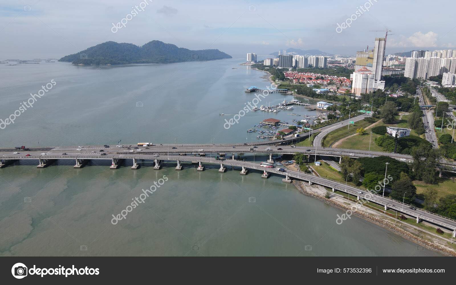 Georgetown Penang Malaysia May 2022 Majestic Penang Bridge Iconic Long ...