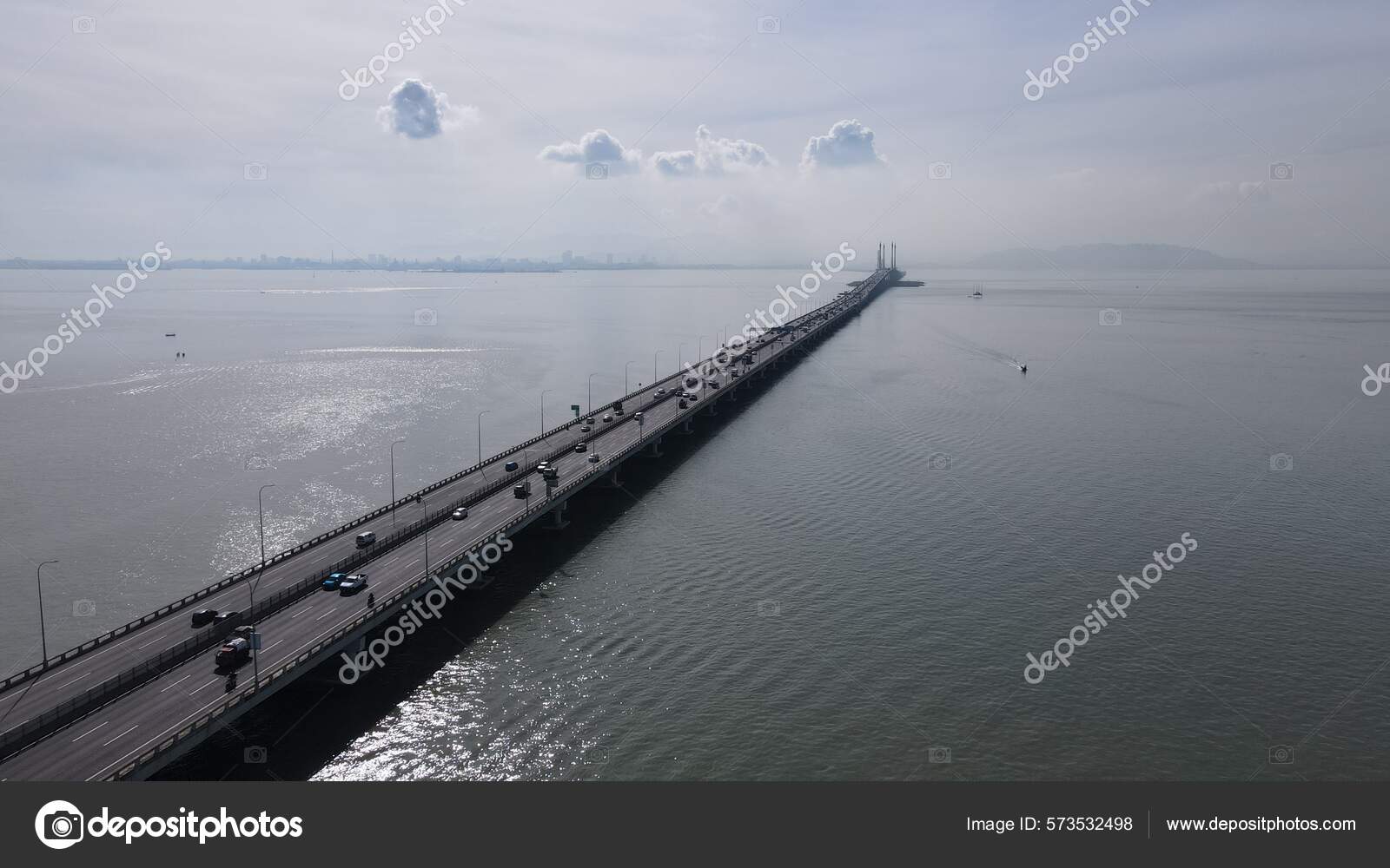 Georgetown Penang Malaysia May 2022 Majestic Penang Bridge Iconic Long ...