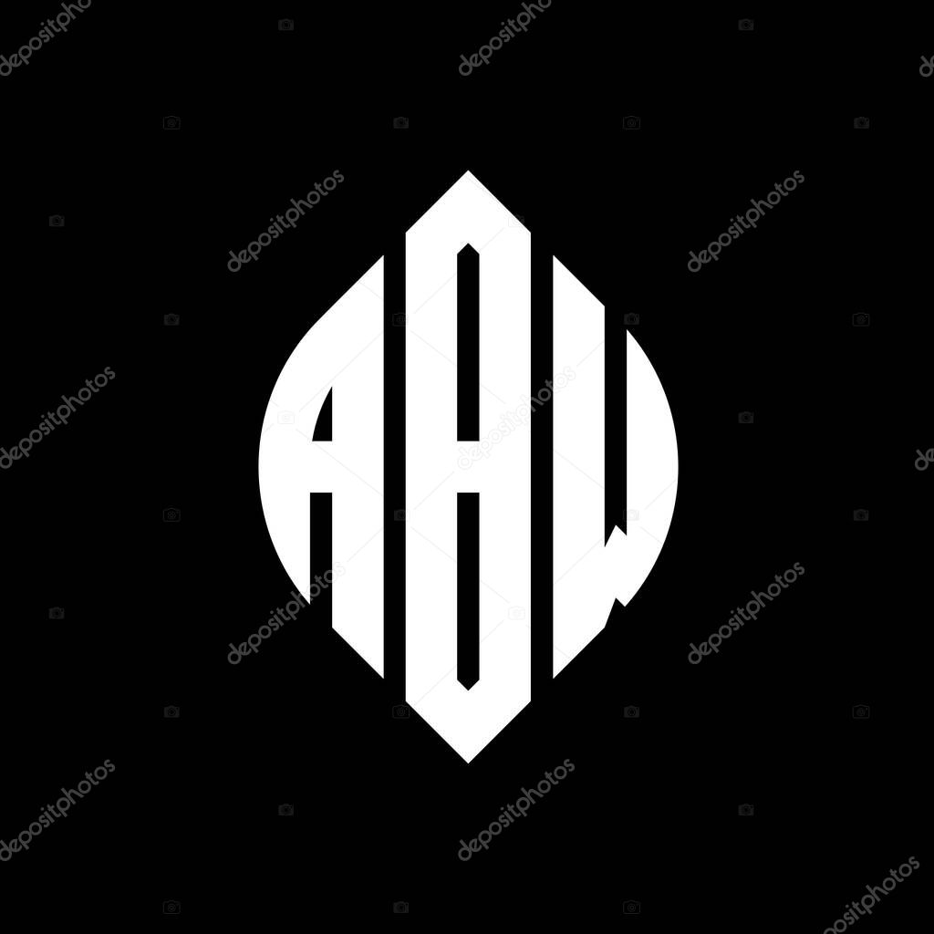 ABW círculo letra logo diseño con forma de círculo y elipse. ABW elipse ...