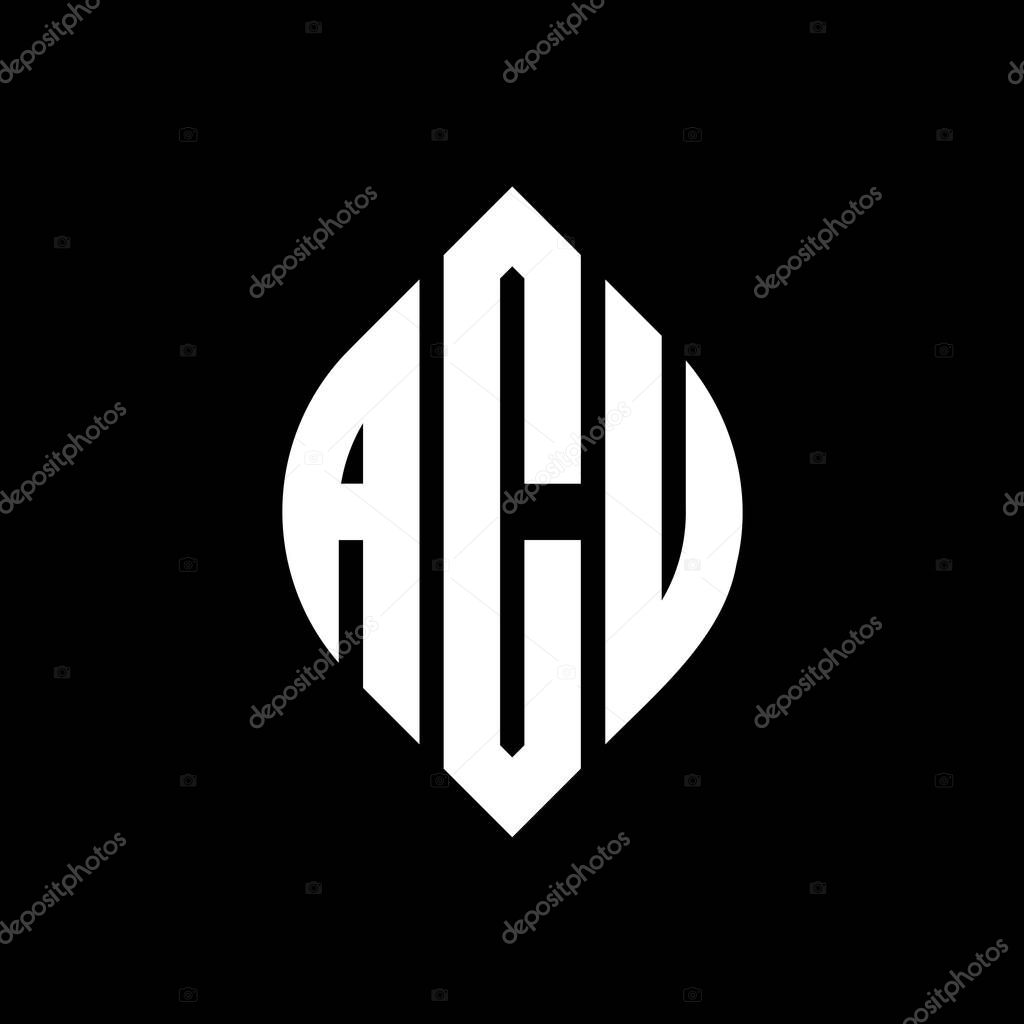 Diseño del logotipo de la letra del círculo ACU con forma de círculo y ...
