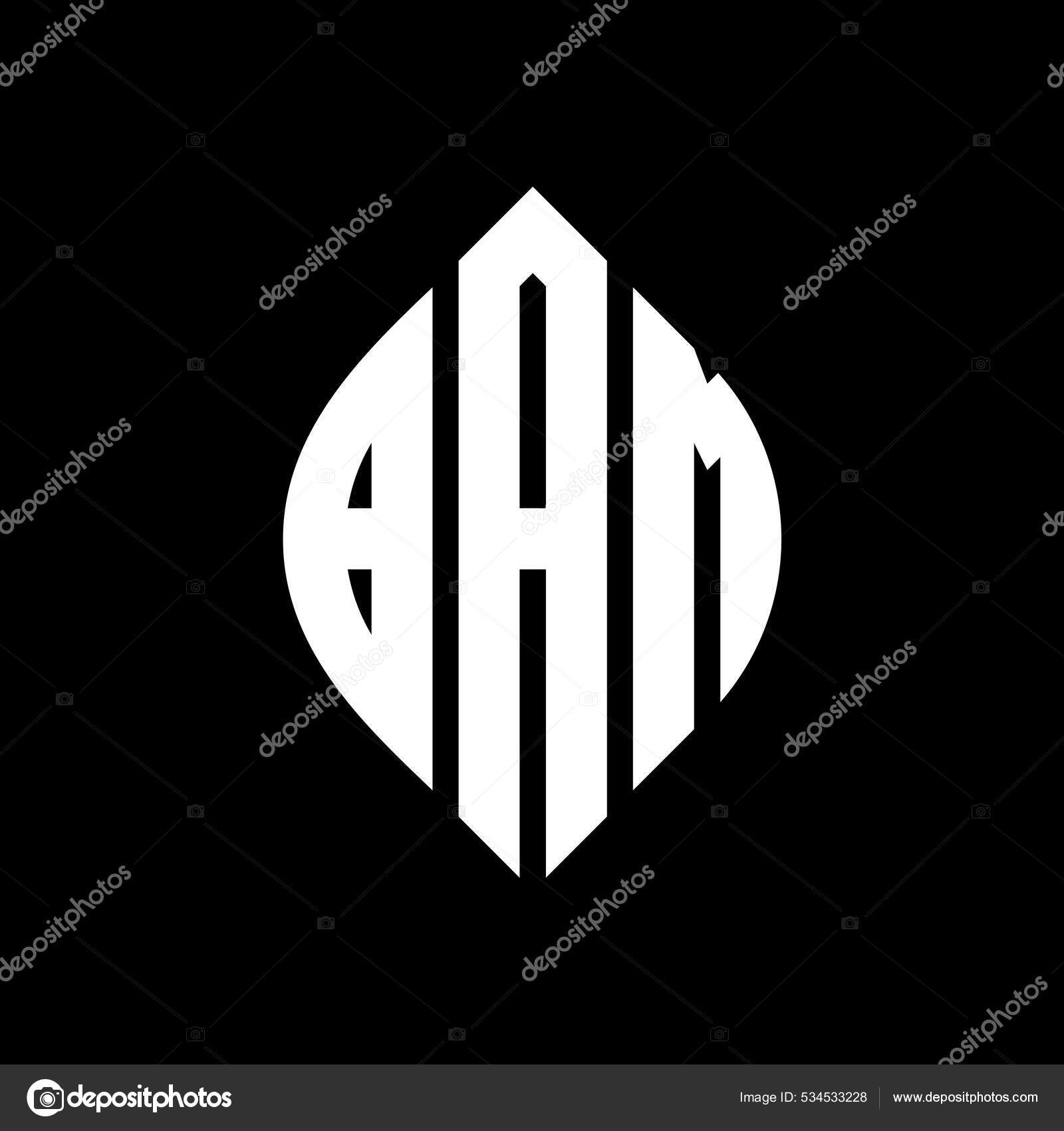 Bam Circle Letter Logo Design Circle Ellipse Shape Bam Ellipse Stock ...