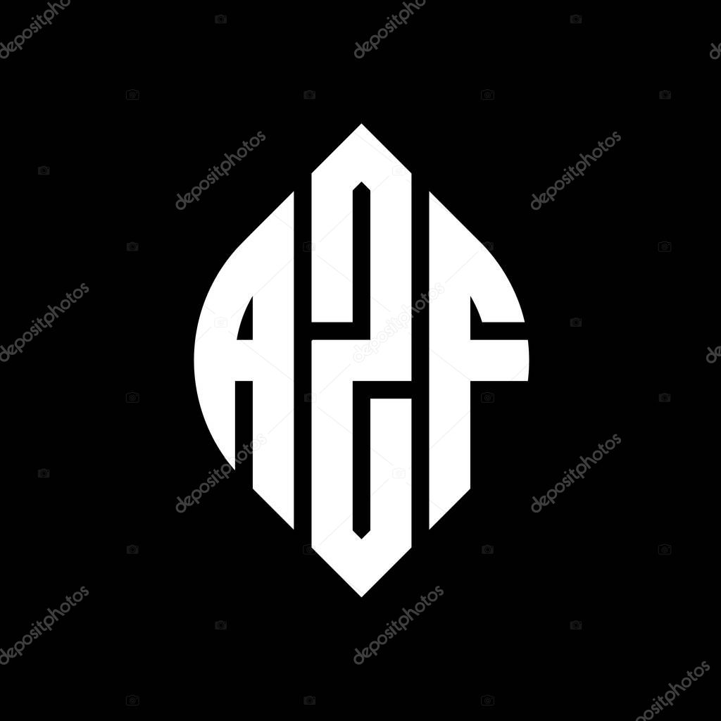 Diseño de logotipo de letra de círculo AZF con forma de círculo y ...
