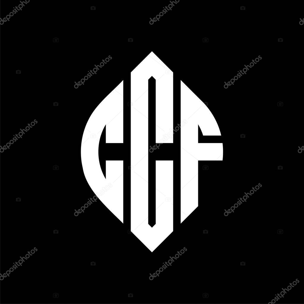 Diseño del logotipo de la letra del círculo CCF con forma de círculo y ...