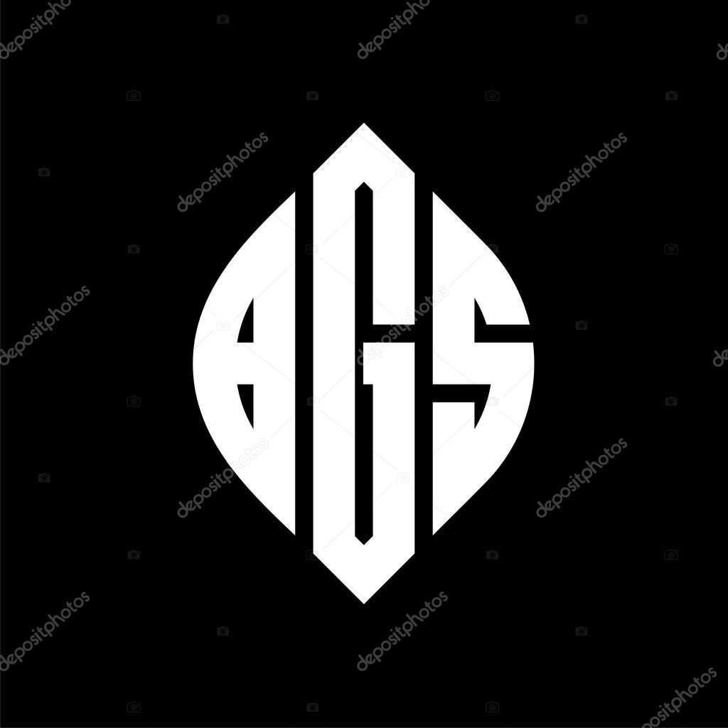 Diseño de logotipo de letra círculo BGS con forma de círculo y elipse ...