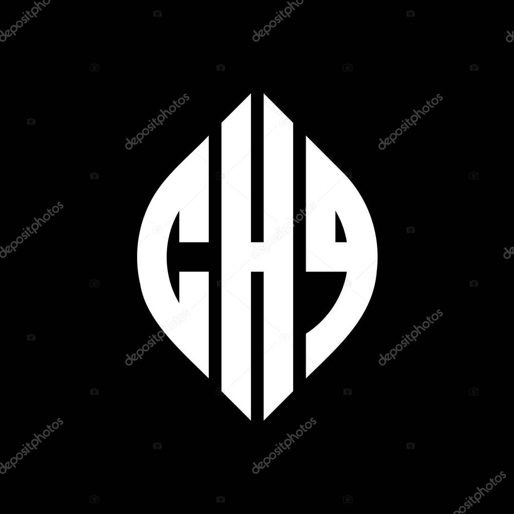 CHQ círculo letra logotipo diseño con forma de círculo y elipse. CHQ ...