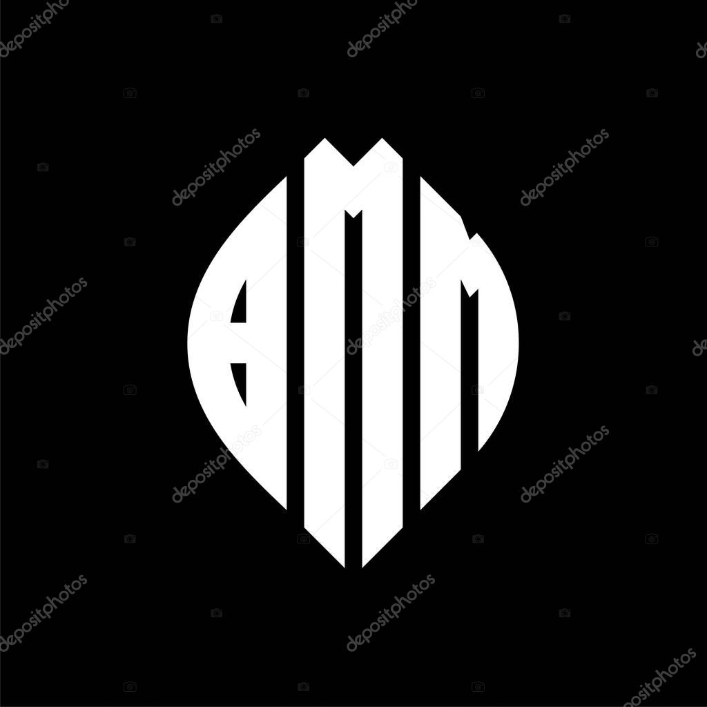 Diseño del logotipo de la letra del círculo BMM con forma de círculo y ...