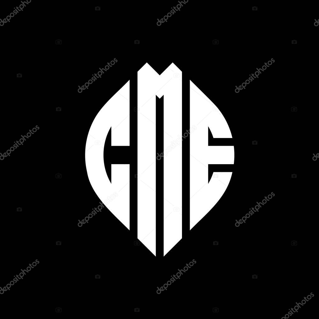 CME círculo letra logo diseño con forma de círculo y elipse. CME elipse ...