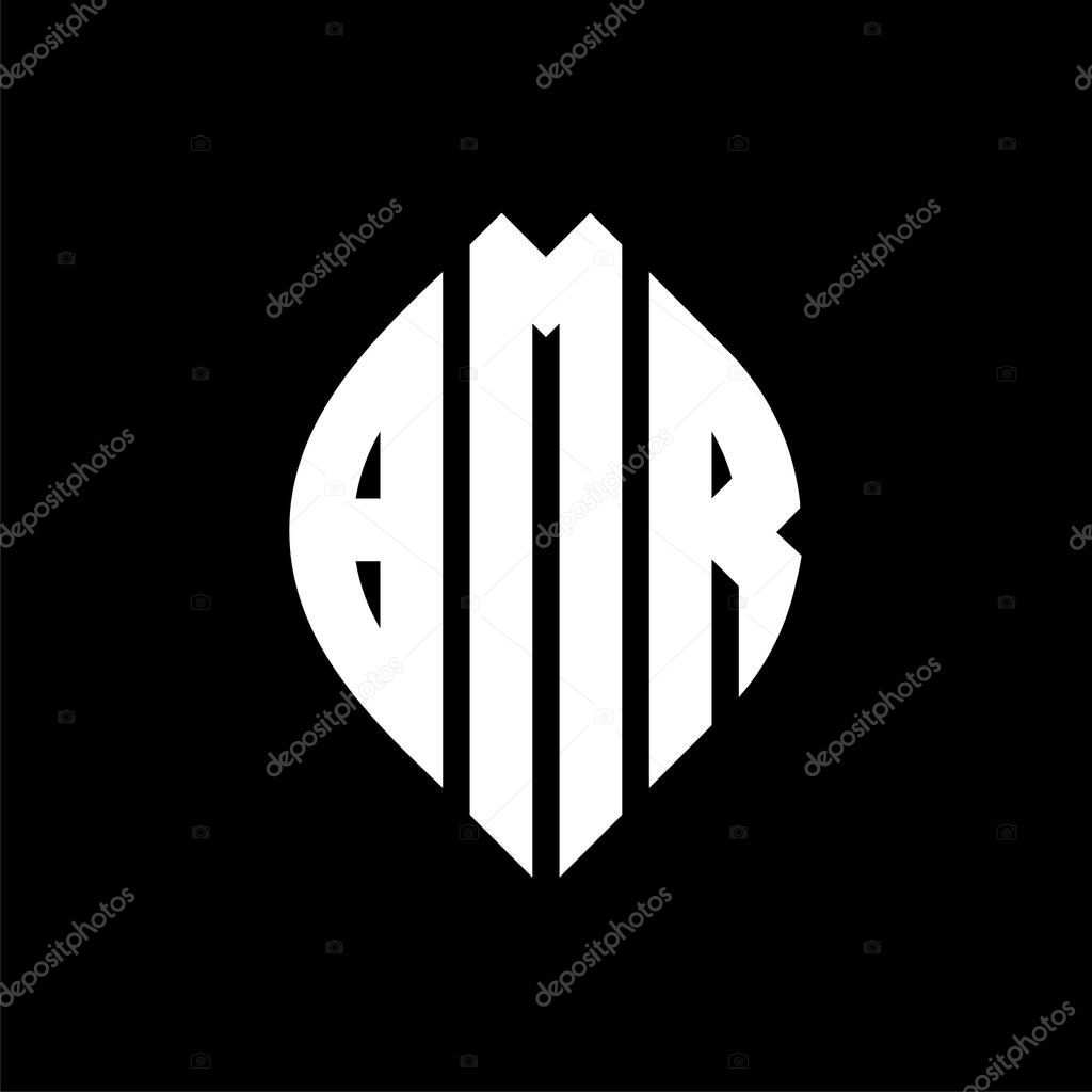 Diseño del logotipo de la letra del círculo BMR con forma de círculo y ...