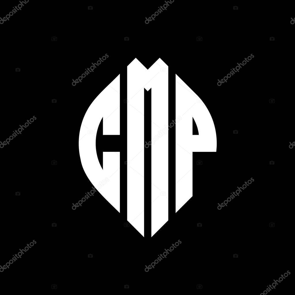 CMP círculo letra logo diseño con forma de círculo y elipse. CMP elipse ...