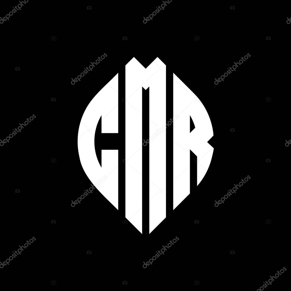 CMR círculo letra logo diseño con forma de círculo y elipse. CMR elipse ...