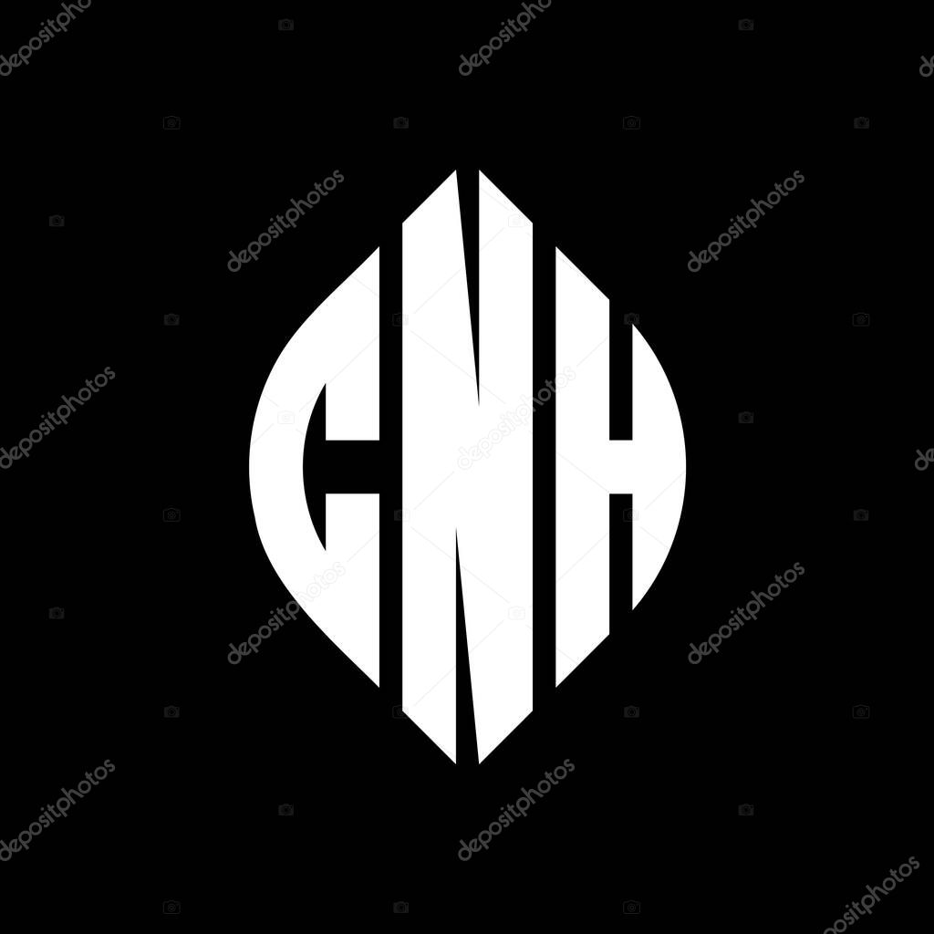 Diseño del logotipo de la letra del círculo CNH con forma de círculo y ...