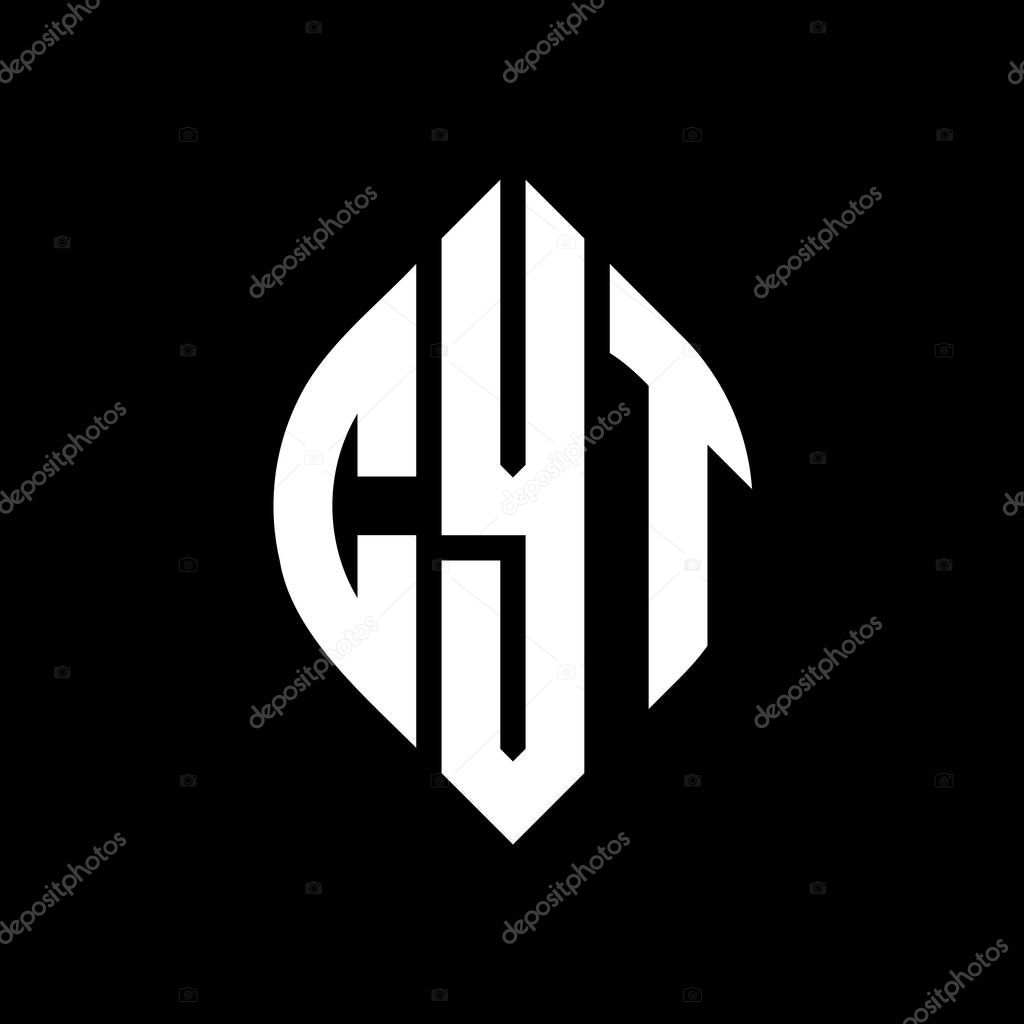 Diseño del logotipo de la letra del círculo CYT con forma de círculo y ...