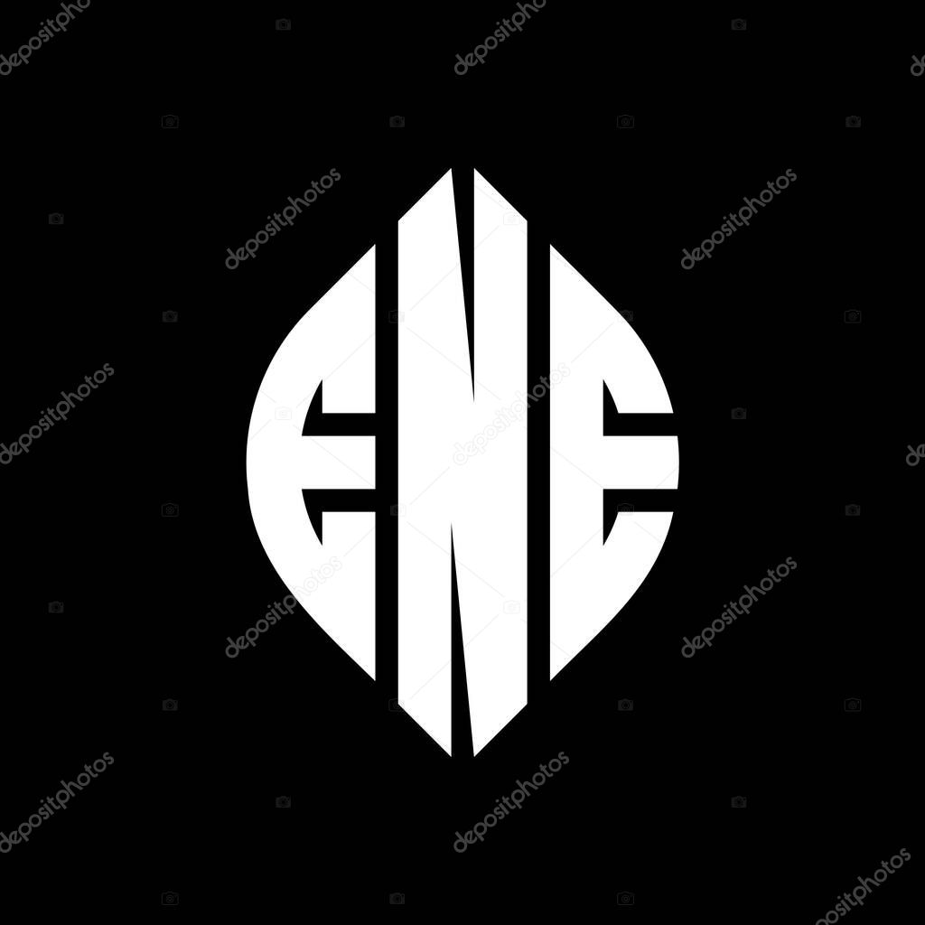 Diseño de logotipo de letra de círculo ENE con forma de círculo y ...