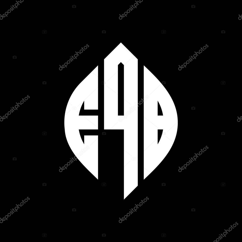 Diseño de logotipo de letra de círculo EQB con forma de círculo y ...
